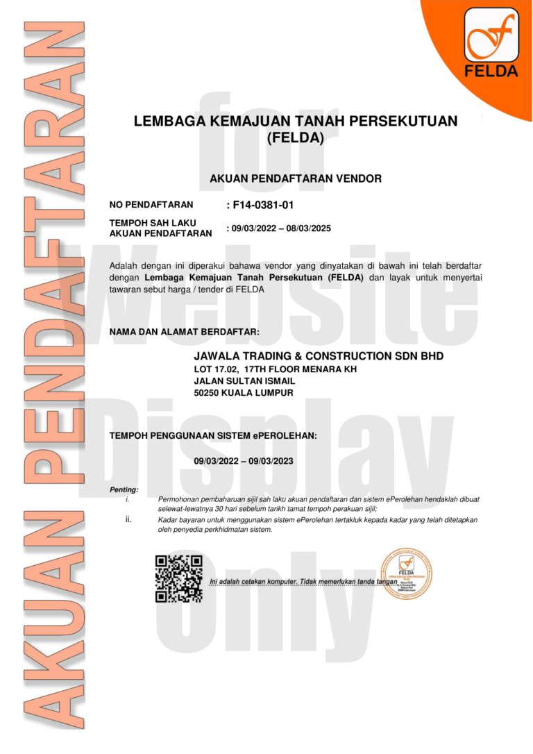 Certifications & Licenses – Jawala Corporation